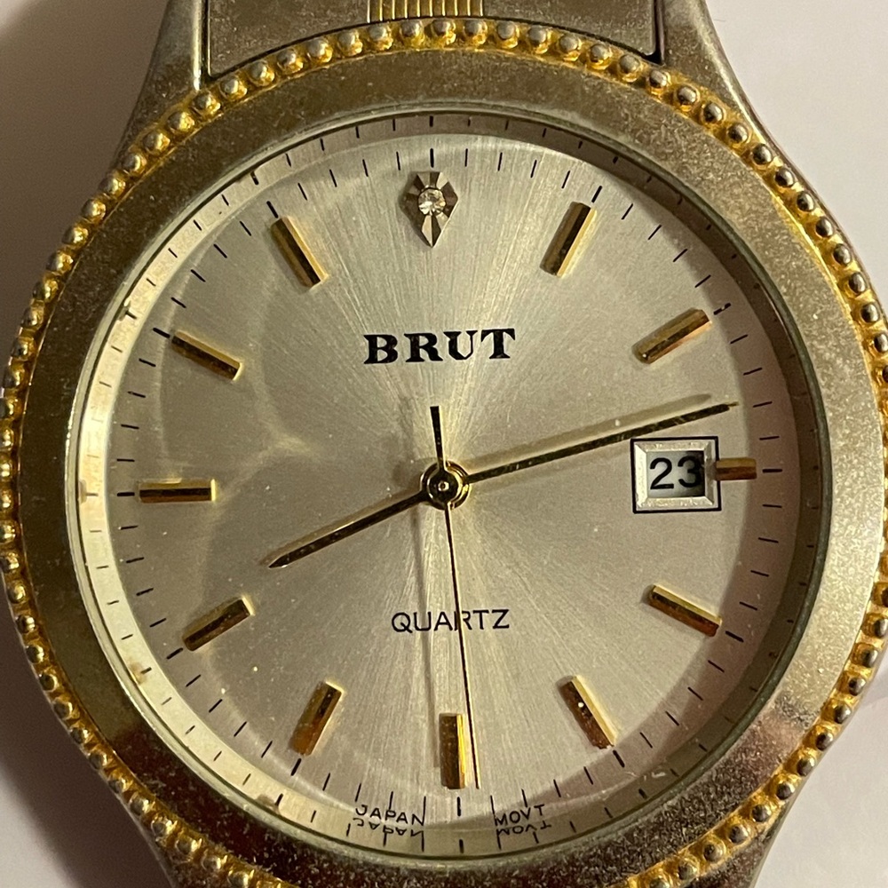 Mens Vintage Brut Watch Silver & Gold Color With Stre… - Gem